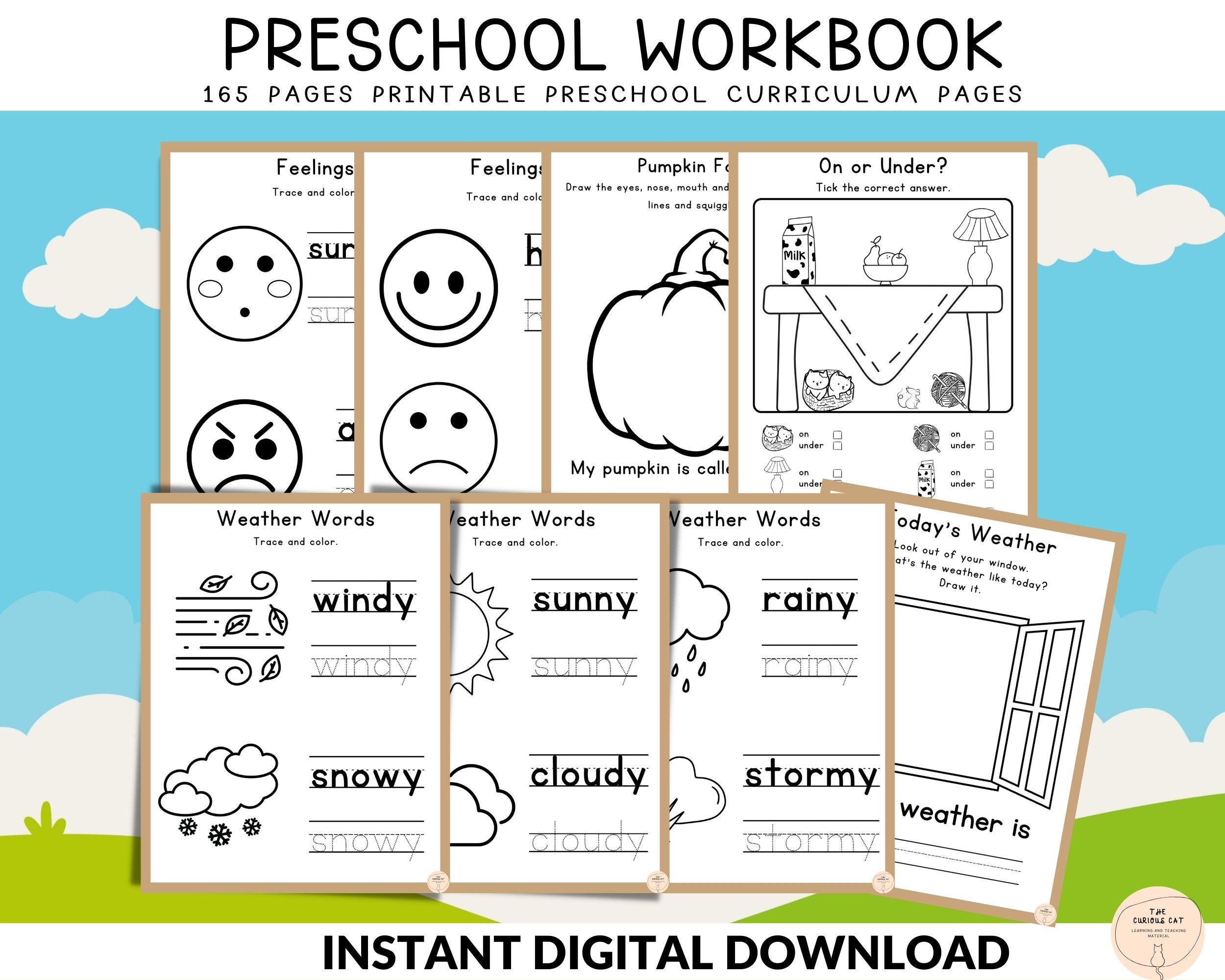 Kindergarten Workbook | Preschool Printable | Homeschool Worksheets ...