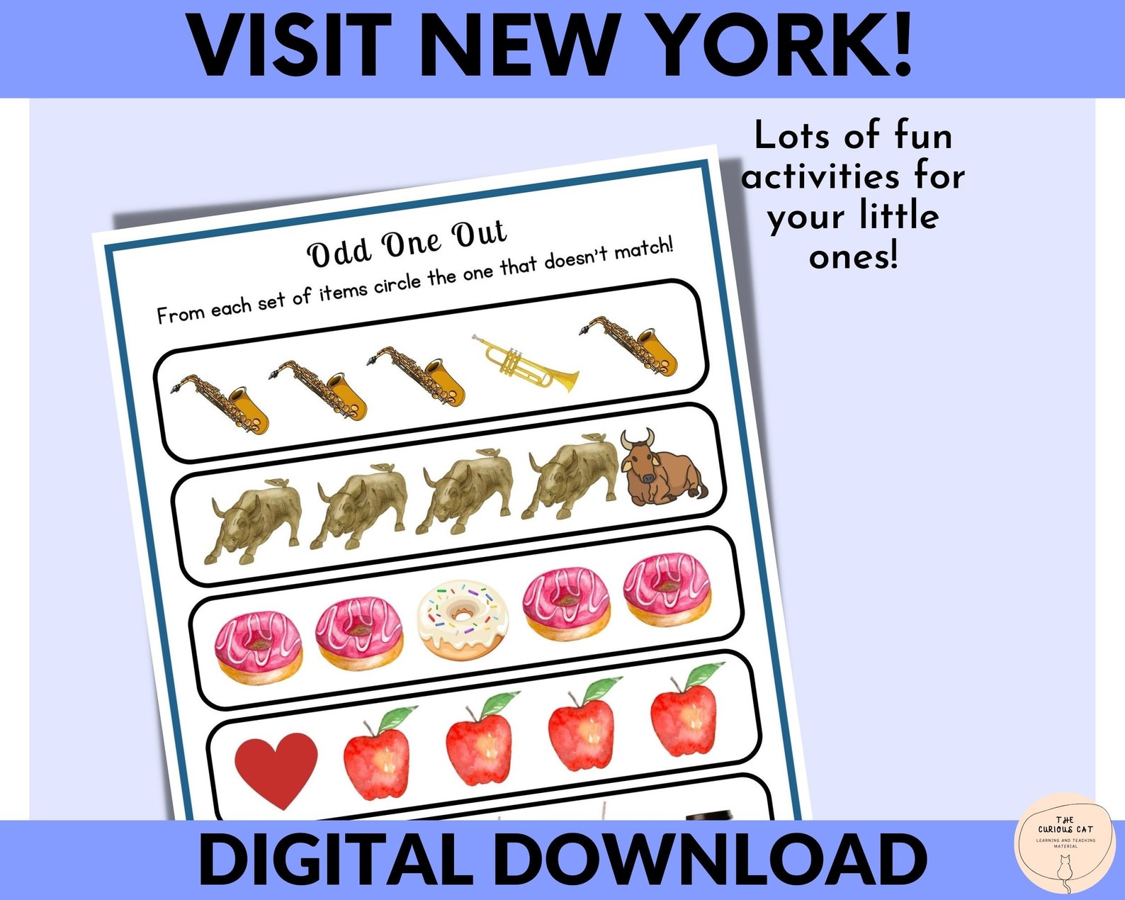 New York Worksheets, Fun & Educational Activities for Kids, Big Apple ...