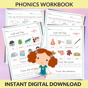 Phonics Worksheets Beginning Sounds, Reading and Writing Phonics ...