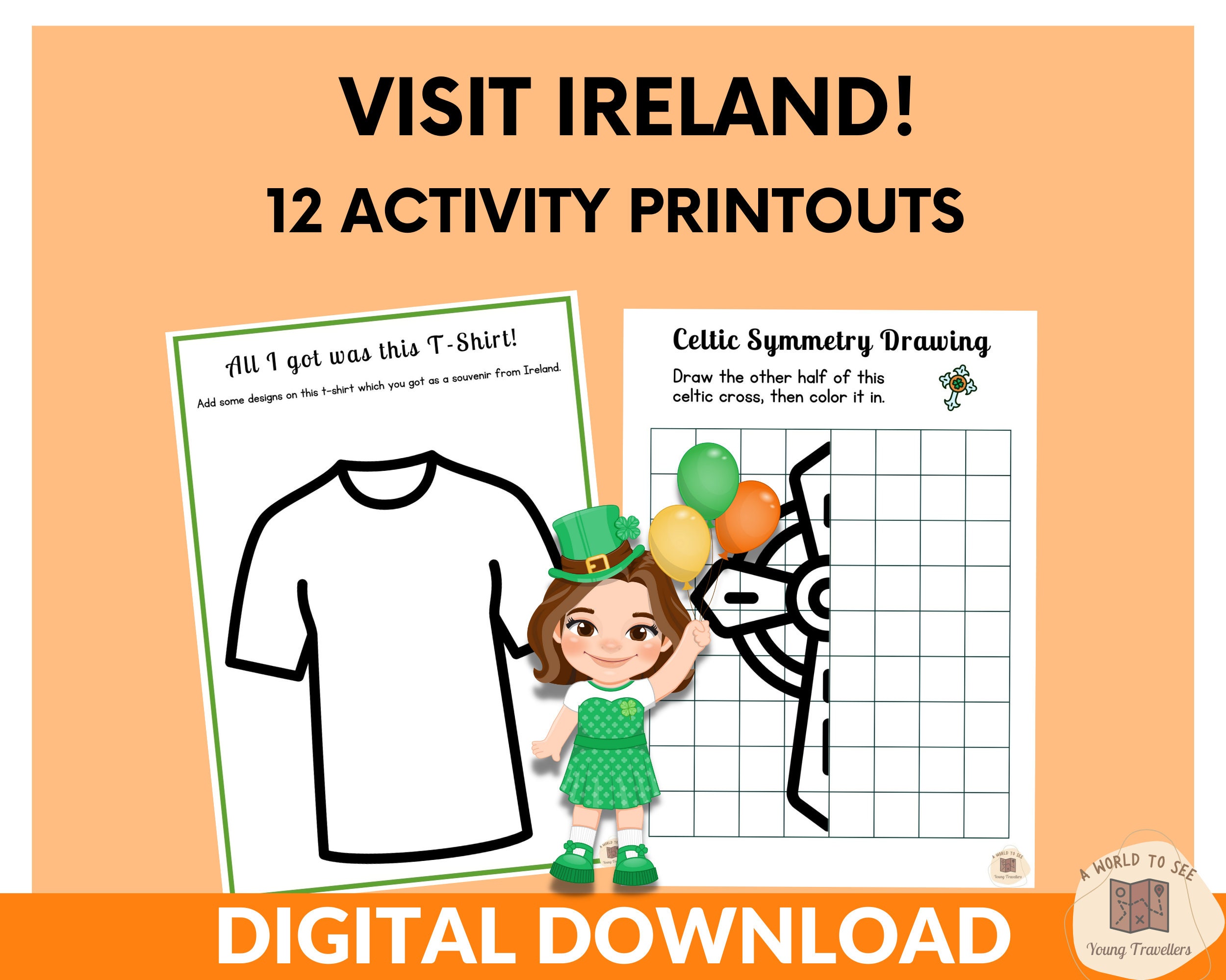 Travel to Ireland Printable for Kids, Educational Pack for Toddlers and ...