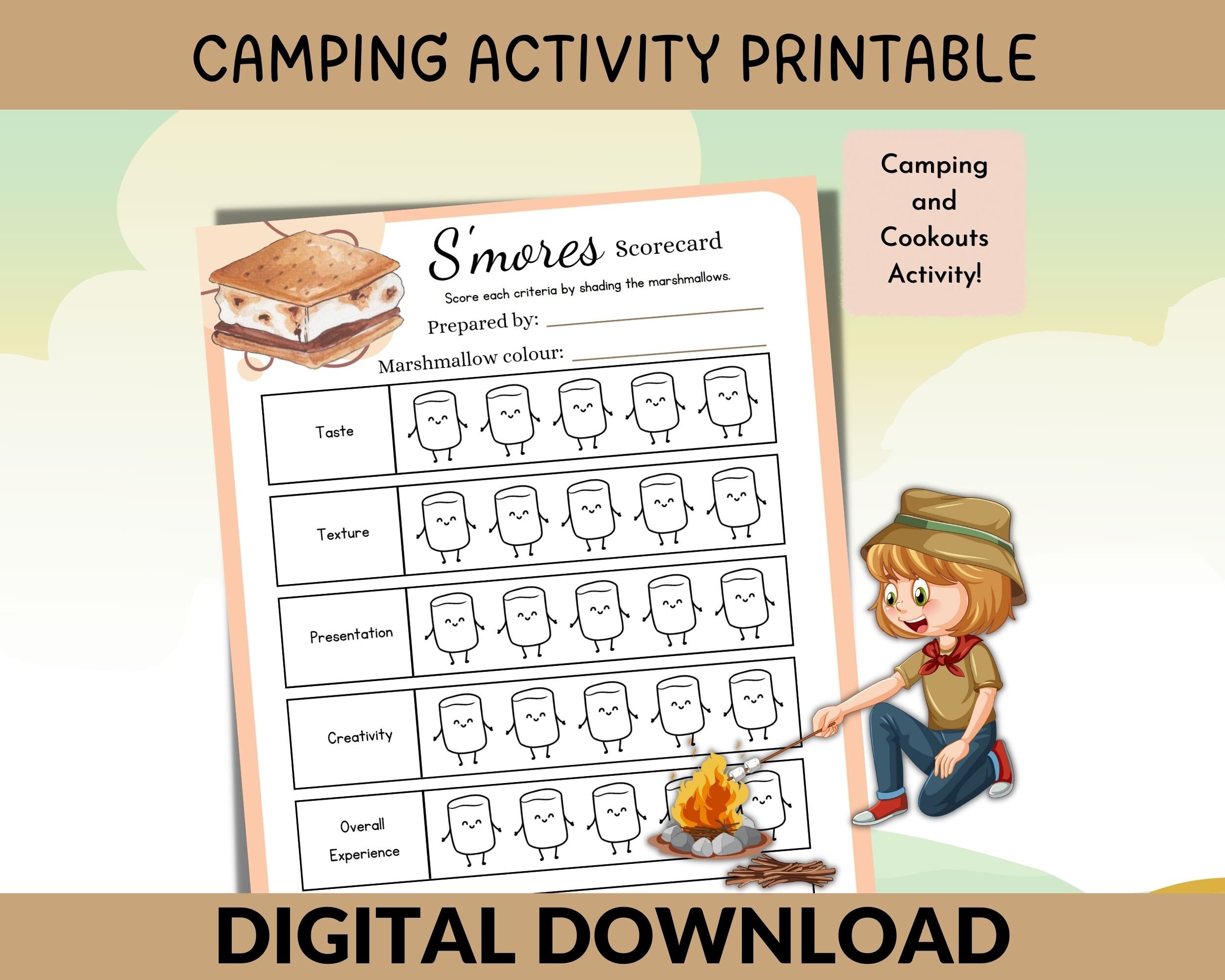 Camping Smores Game, Campfire Activities for Kids, Printables for ...