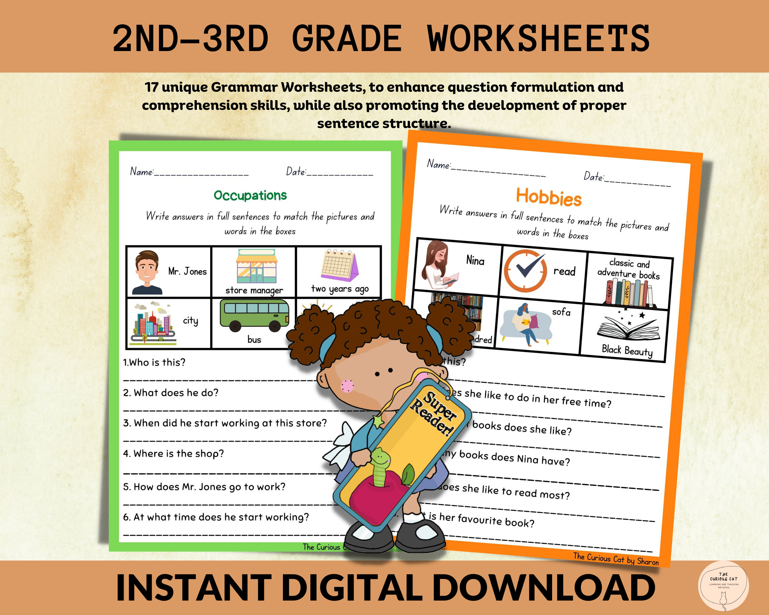Reading & Writing Worksheets for 2nd - 3rd Grade | Sentence Building ...