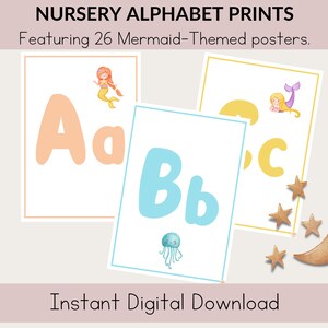 Alphabet Posters, Nursery Decor, Educational Wall Art Printable, ABC ...