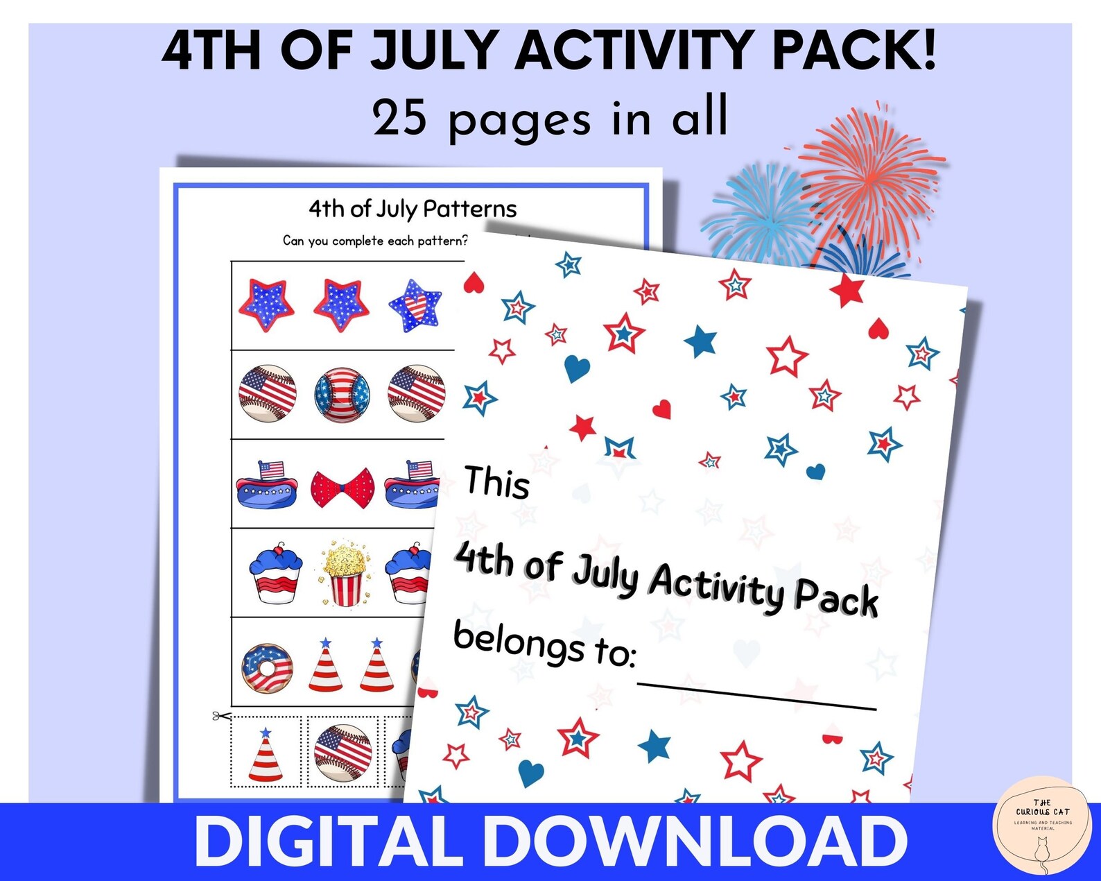 Kindergarten Worksheets, 4th of July Bingo & Game Pack for Kids ...