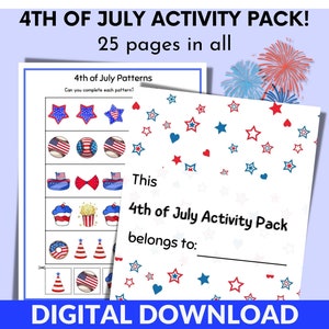 Kindergarten Worksheets, 4th of July Bingo & Game Pack for Kids ...