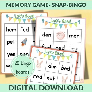Kindergarten Phonics Game, Printable Bingo Cards & Games, Phonemic ...