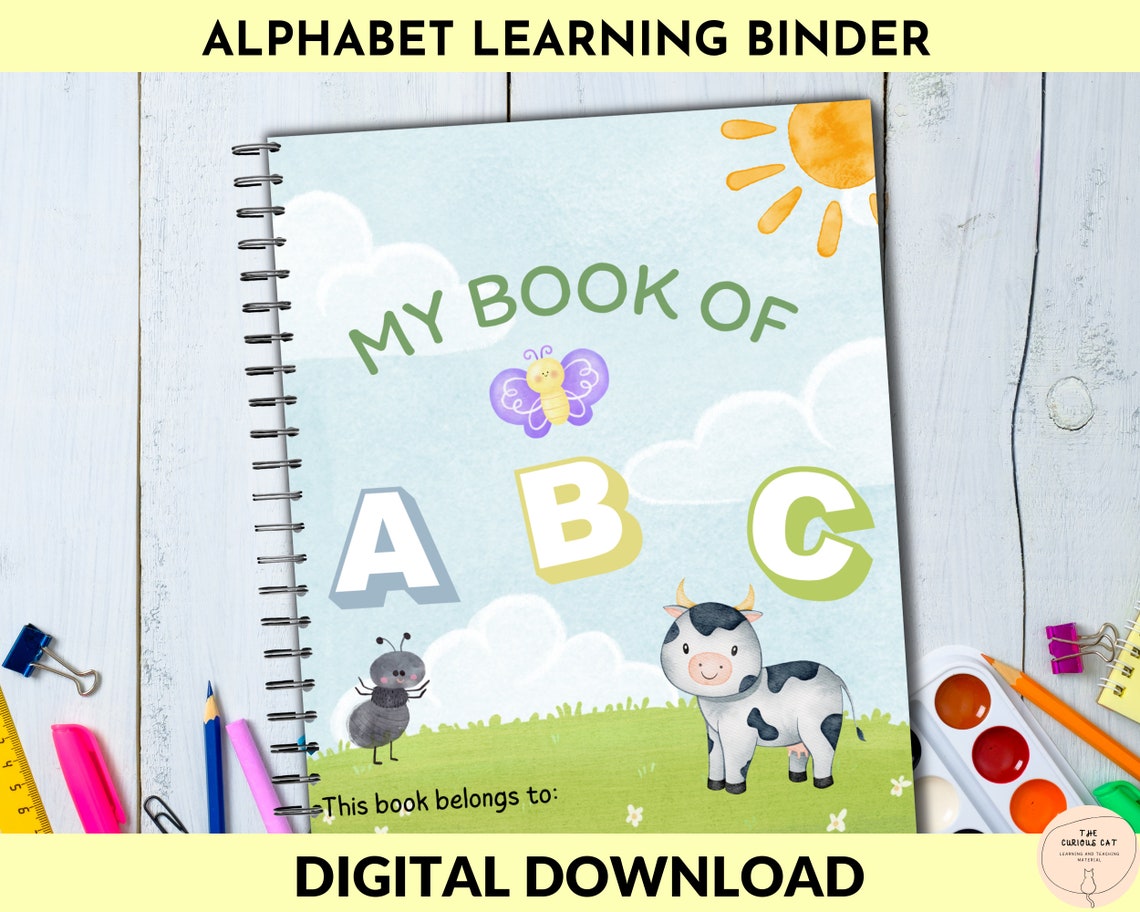 Alphabet Busy Book, ABC Learning Binder With Beginning Sounds for ...