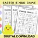 30 Easter Bingo Cards, Outline, Black & White Printable Classroom Game ...
