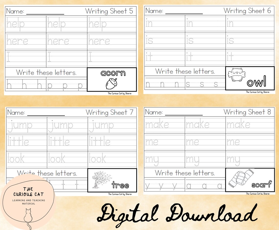 Fall-themed Tracing Sheets| Letter Tracing| Dolch Pre-primer ...