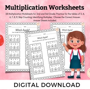 Maths Worksheets, Multiplication Printouts for 2nd and 3rd Grade With ...