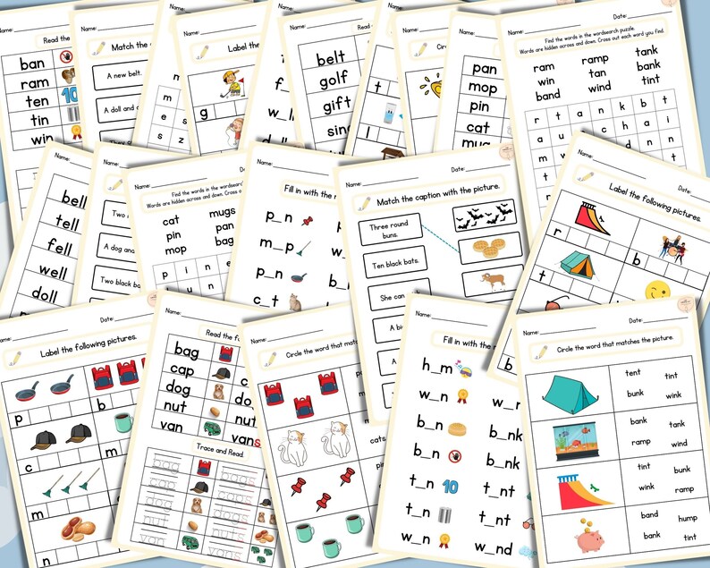 Kindergarten Phonics Worksheets, CVCC Phonics, Initial Reading Support ...
