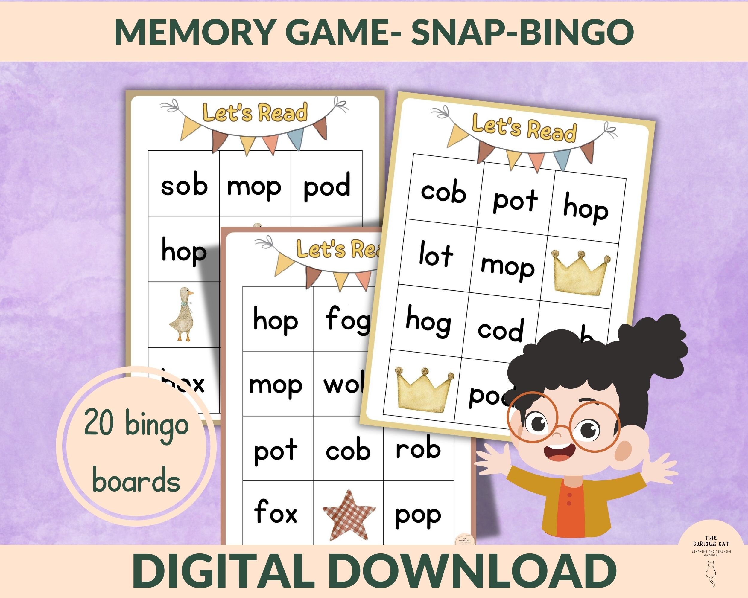 CVC Bingo and Card Games, Printable Phonics Cards, Phonics Reading Game ...
