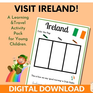 Travel to Ireland Printable for Kids, Educational Pack for Toddlers and ...
