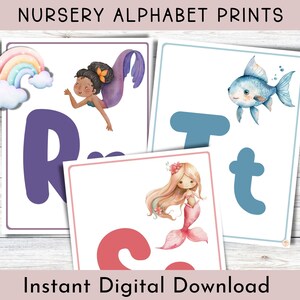 Alphabet Posters, Nursery Decor, Educational Wall Art Printable, ABC ...
