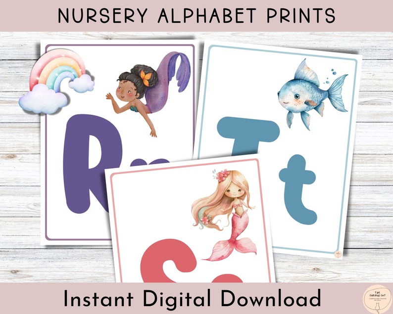 Alphabet Posters, Nursery Decor, Educational Wall Art Printable, ABC ...