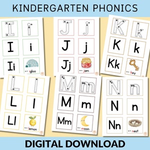 Phonics Alphabet Flashcards, Kindergarten Activity Cards, Magnetic ...