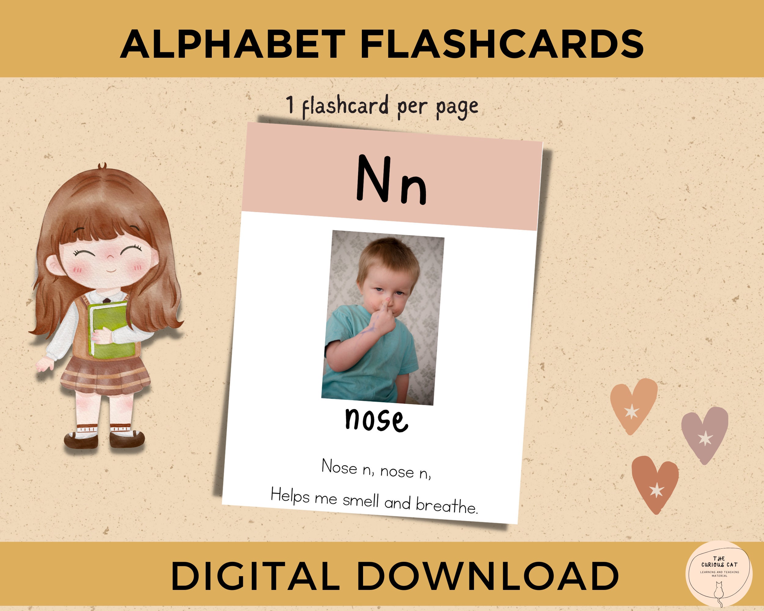 Alphabet Cards for Toddlers, Phonics Flashcards, Posters for Pre-school ...