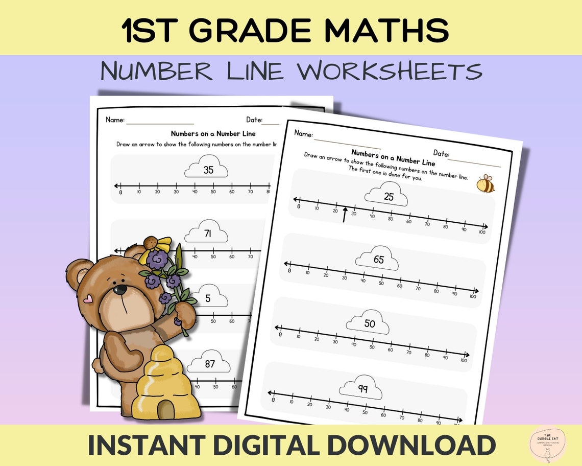 1st Grade Maths Printables, Maths Worksheets for 1st Grade, Number Line ...