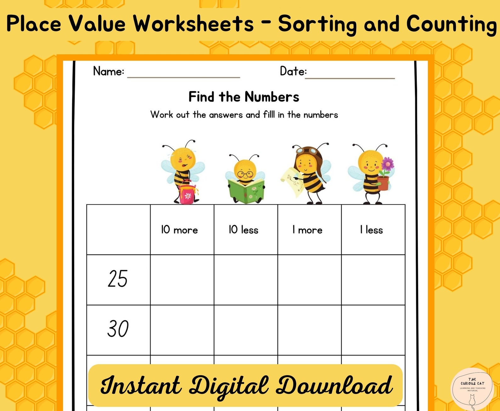 Maths Worksheets for First Grade, Place Value Printouts, Homeschool ...