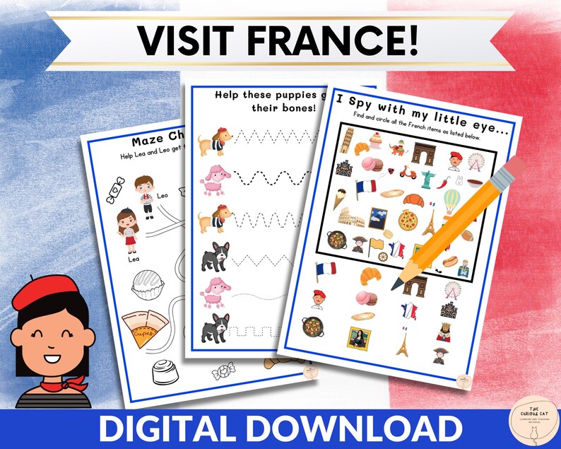 France Learning Pack for Kids | Printable Worksheets & Activities ...
