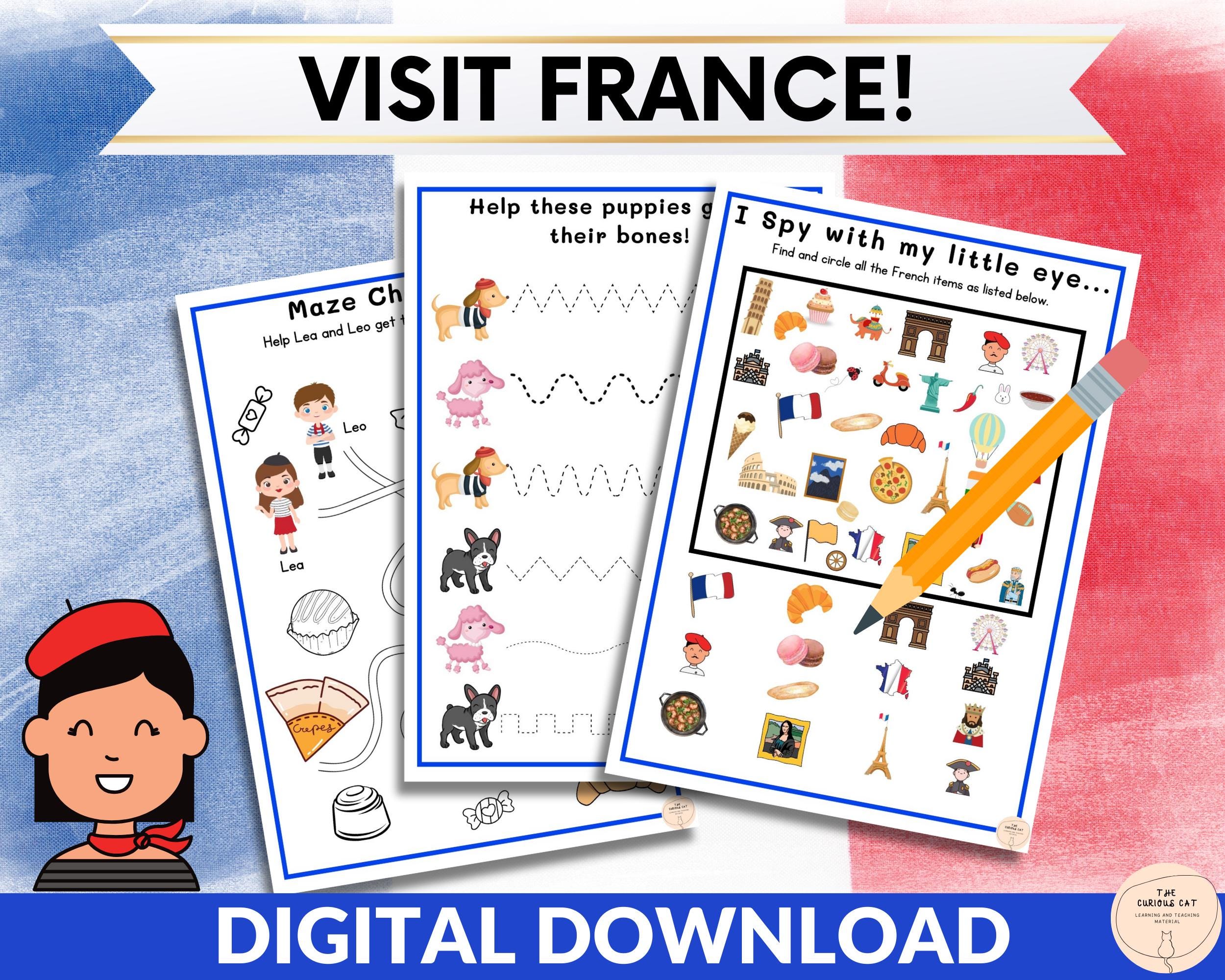 France Learning Pack for Kids | Printable Worksheets & Activities ...