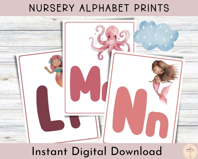 Alphabet Posters, Nursery Decor, Educational Wall Art Printable, ABC ...
