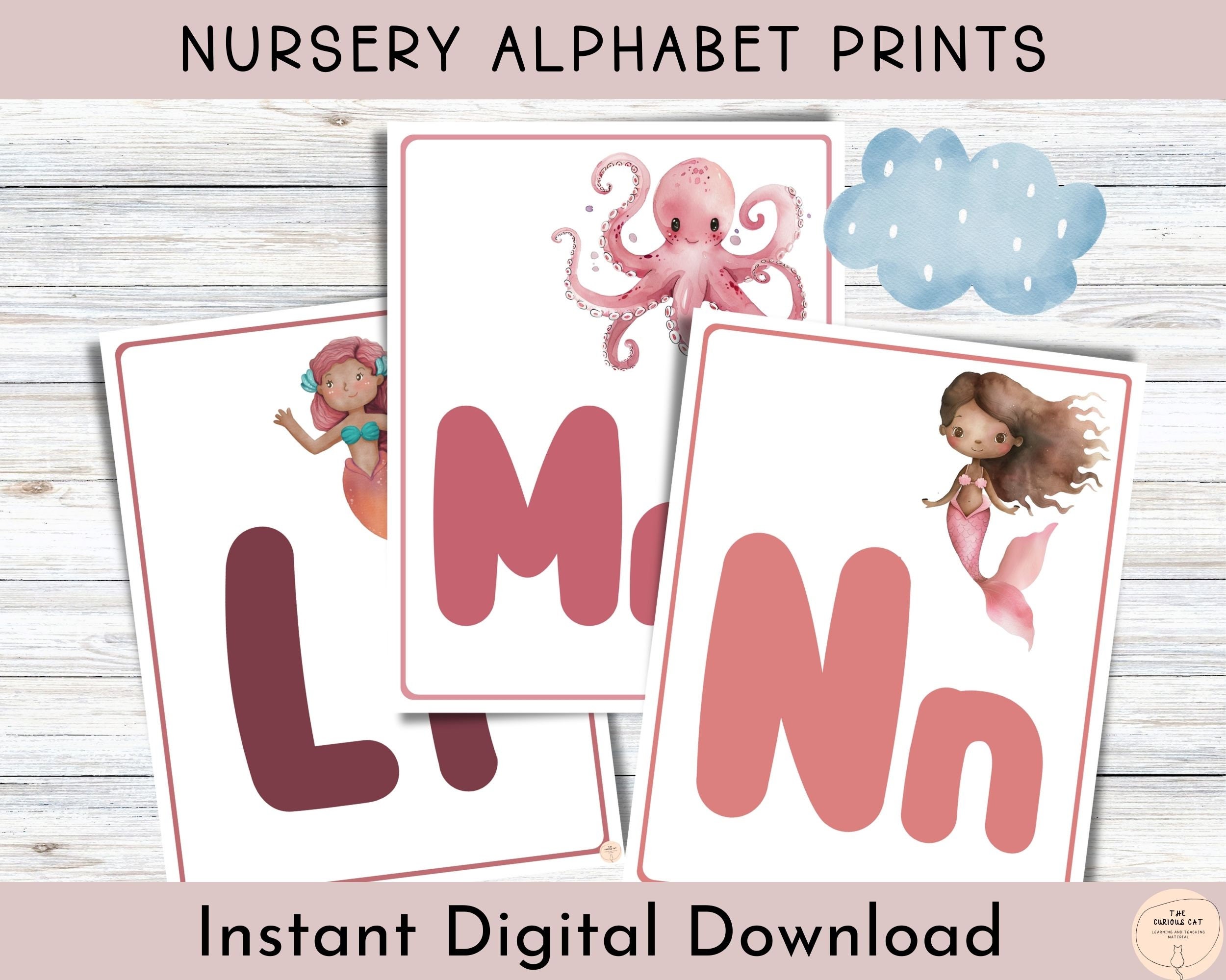 Alphabet Posters, Nursery Decor, Educational Wall Art Printable, ABC ...