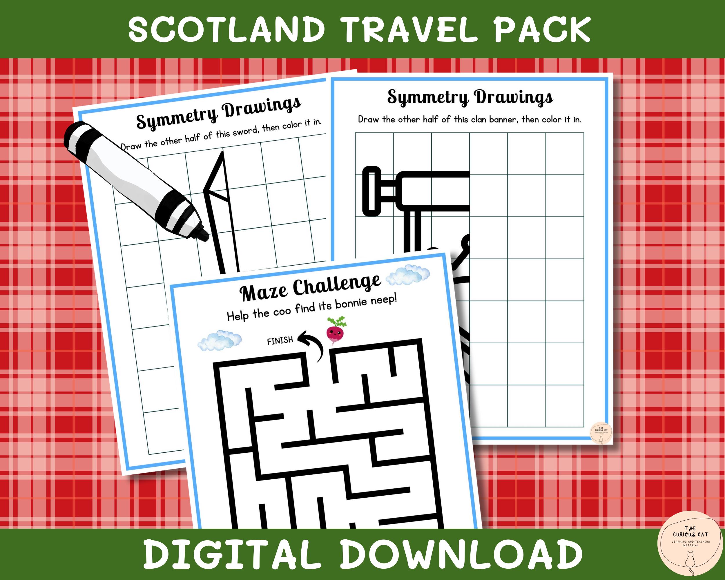 Country Study Printable, Travel Activity, Scotland Learning & Travel ...