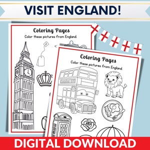 Kindergarten Worksheets; England Coloring and Activity Pages; England ...