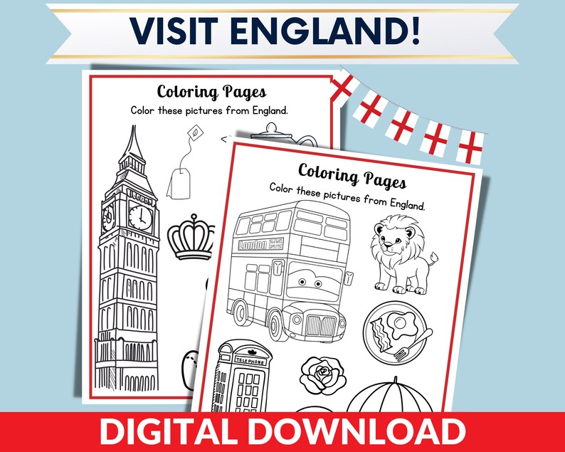 Kindergarten Worksheets; England Coloring and Activity Pages; England ...