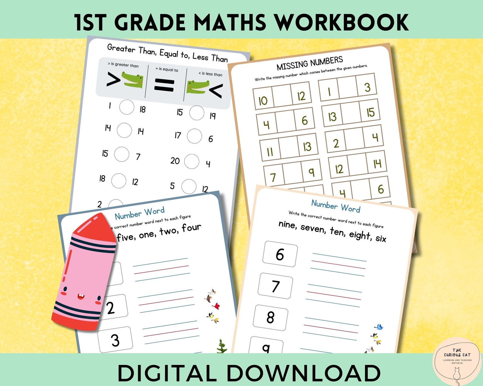 Maths Worksheets for 1st Grade, Maths Workbook, Addition, Subtraction ...