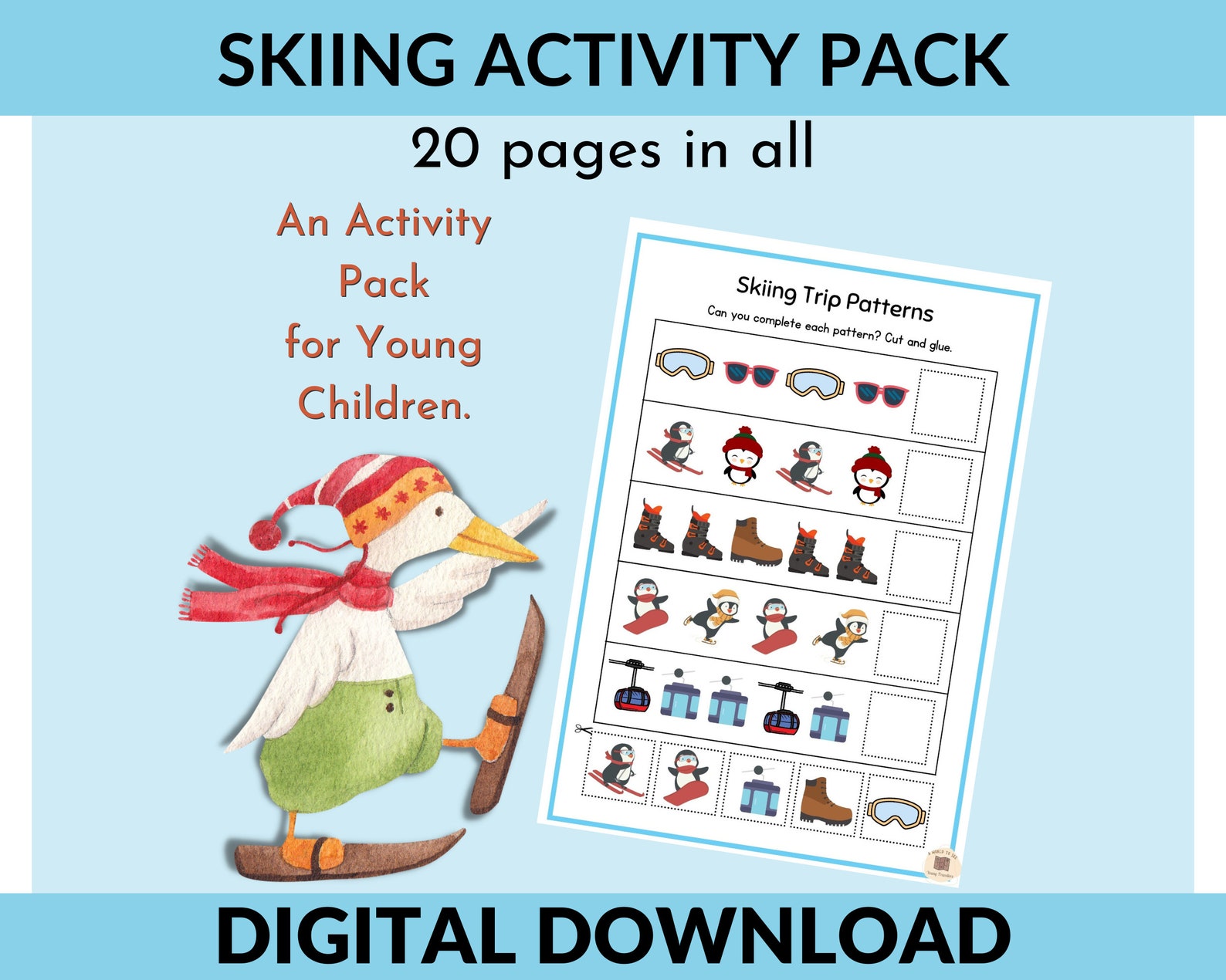Kindergarten Worksheets, Winter Activities, Skiing Trip Activity Pack ...