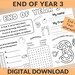 3rd Grade Graduation Placemat, End of Grade 3 Activity Sheet, Activity ...