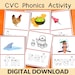 Phonics Flashcards for Kindergarten | CVC Word Builder | Trace the Word ...