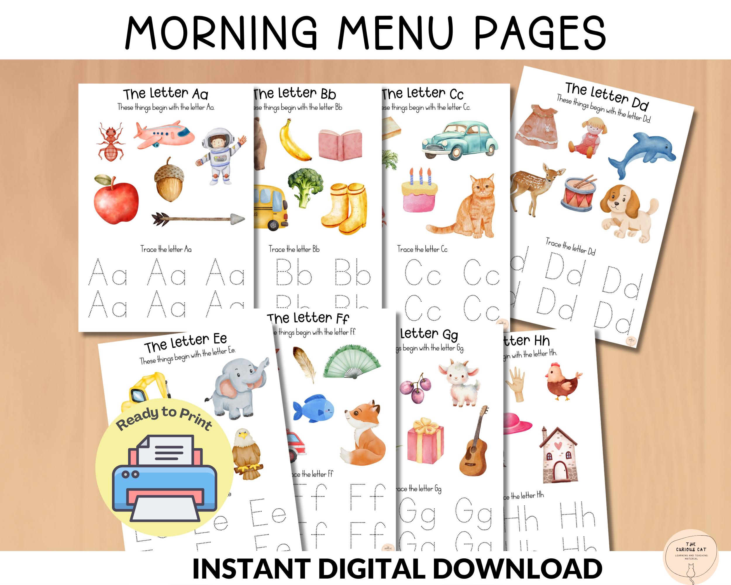 100 Pages Morning Menu Printable for Toddlers and Pre-schoolers ...