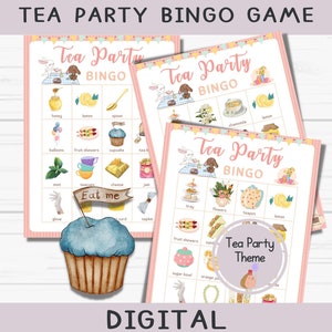 Tea Party Bingo Cards, Tea Party Games, Kids Printable Garden Party ...