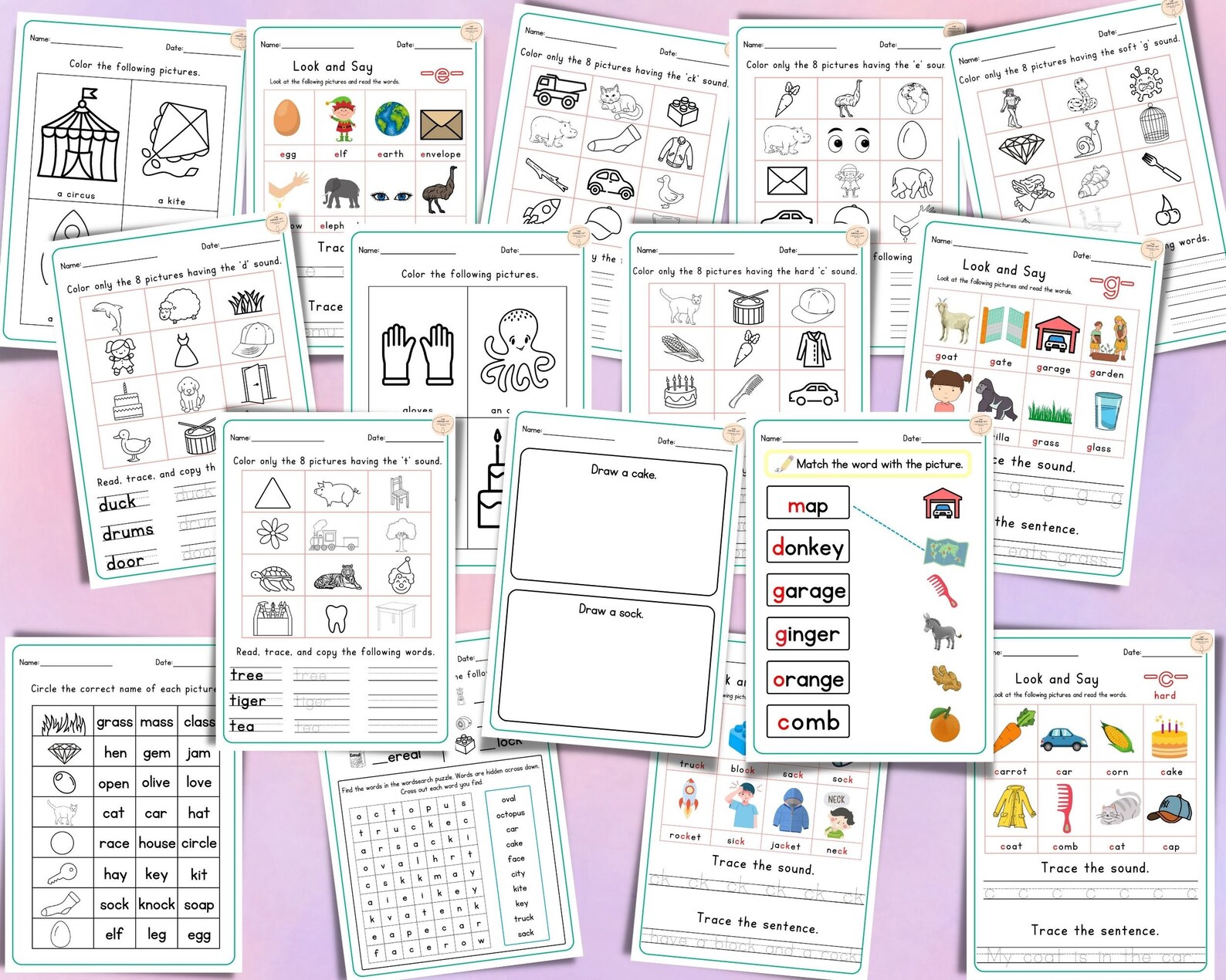 Phonics Worksheets Beginning Sounds, Reading and Writing Phonics ...