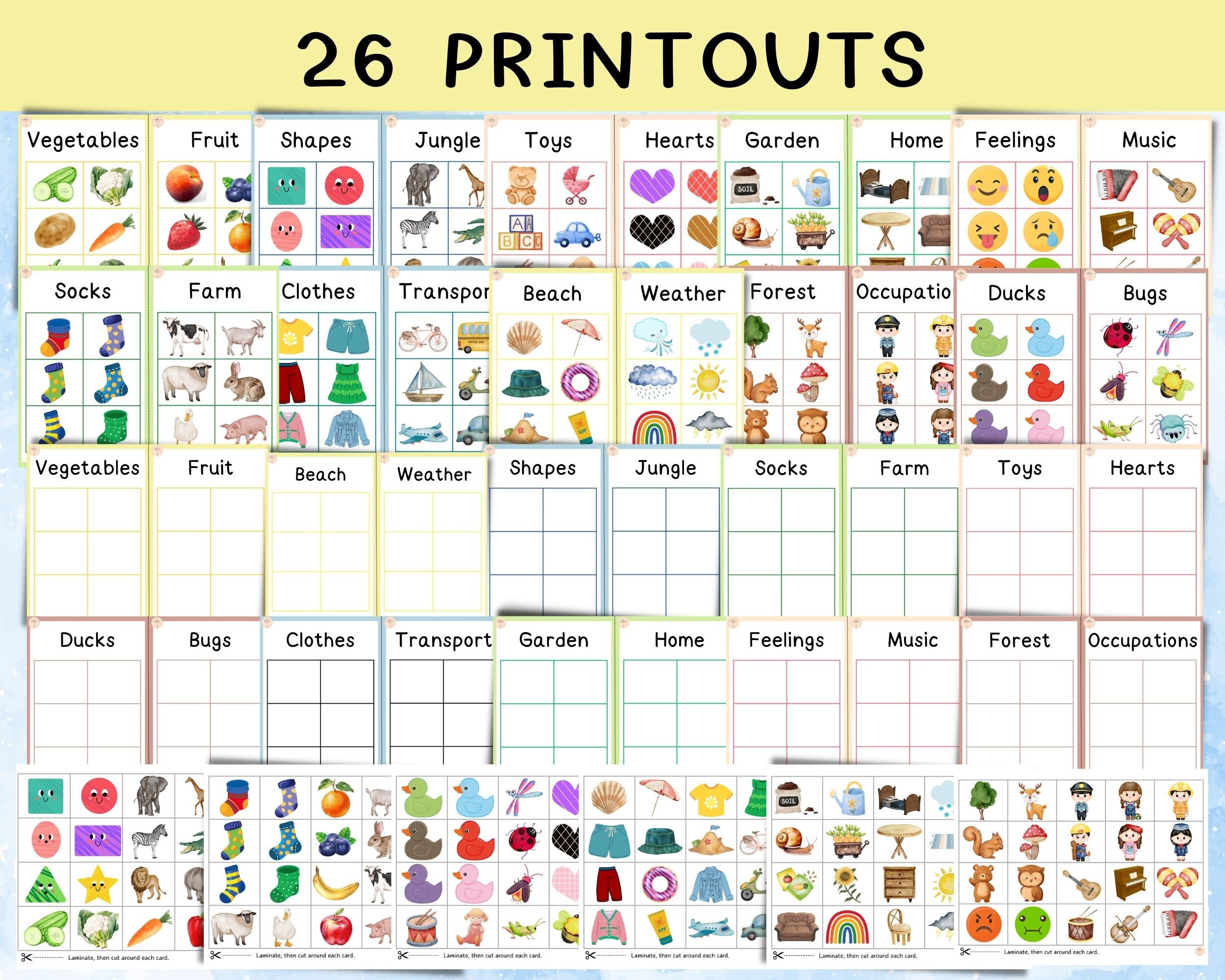 Toddler Sorting Activity Printables Set: Shapes, Animals, Fruits ...