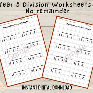 Division Worksheets Without Remainder Division Printouts for 3rd Grade ...