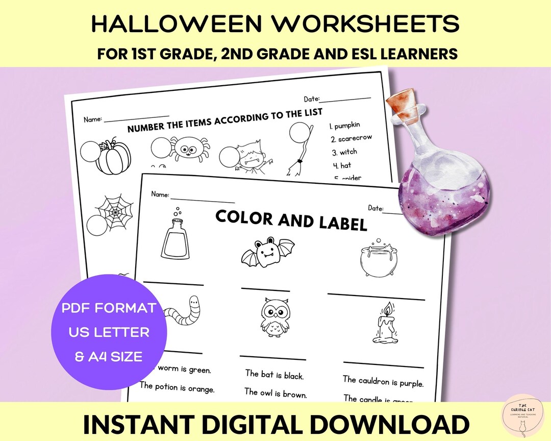 1st Grade 2nd Grade, ESL Printables, Halloween Vocabulary, Reading ...
