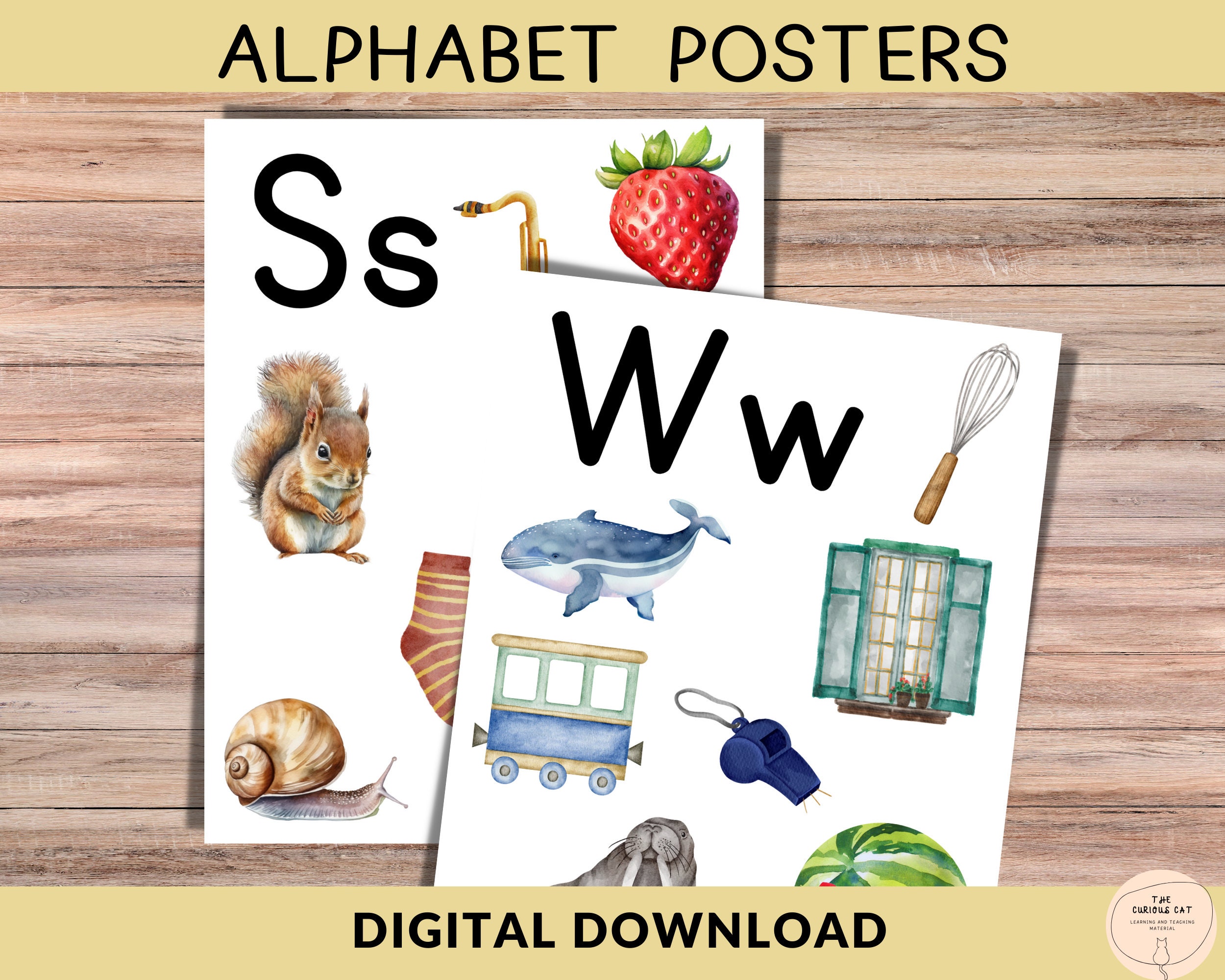 Pre-school Alphabet Posters, Toddlers Letter Sounds, Kindergarten ...