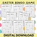 30 Easter Bingo Cards Outline Black & White Printable Classroom Game ...