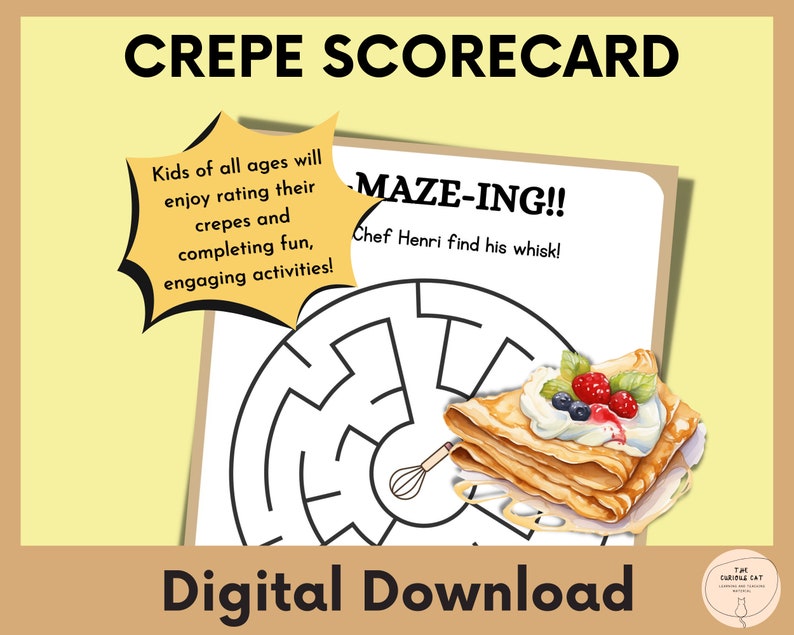 Kids Worksheet, Crepe Rating Activity, Pajama Party Activity Idea ...