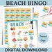 Printable Beach Bingo Game, Summer Bingo for Kids, Fun Beach Game ...