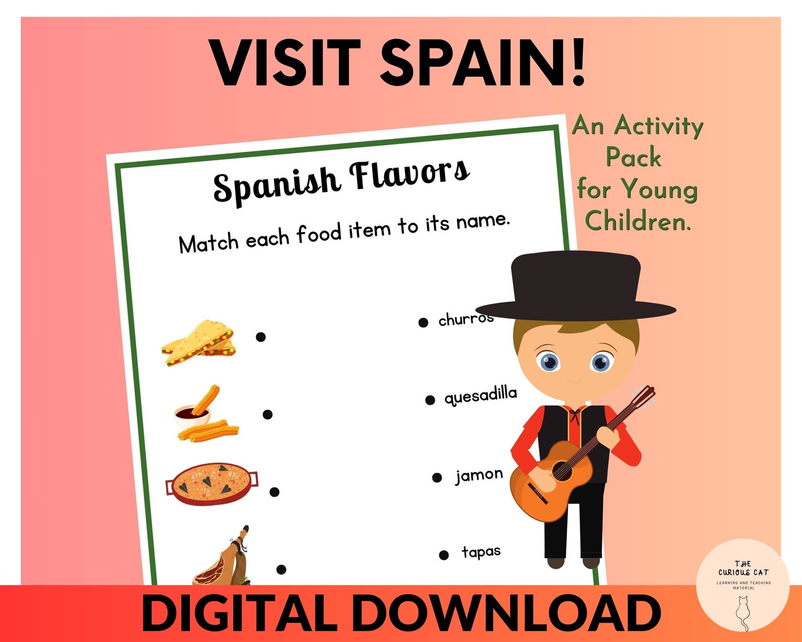Spain Worksheets, Pre-school Worksheets, A Fun and Educational Travel ...