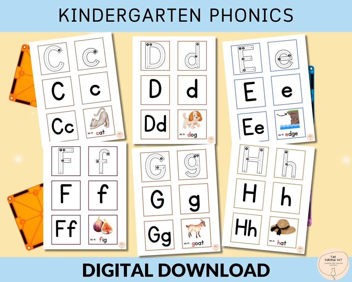 Phonics Alphabet Flashcards, Kindergarten Activity Cards, Magnetic ...