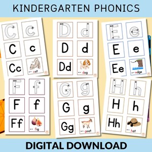 Phonics Alphabet Flashcards, Kindergarten Activity Cards, Magnetic ...