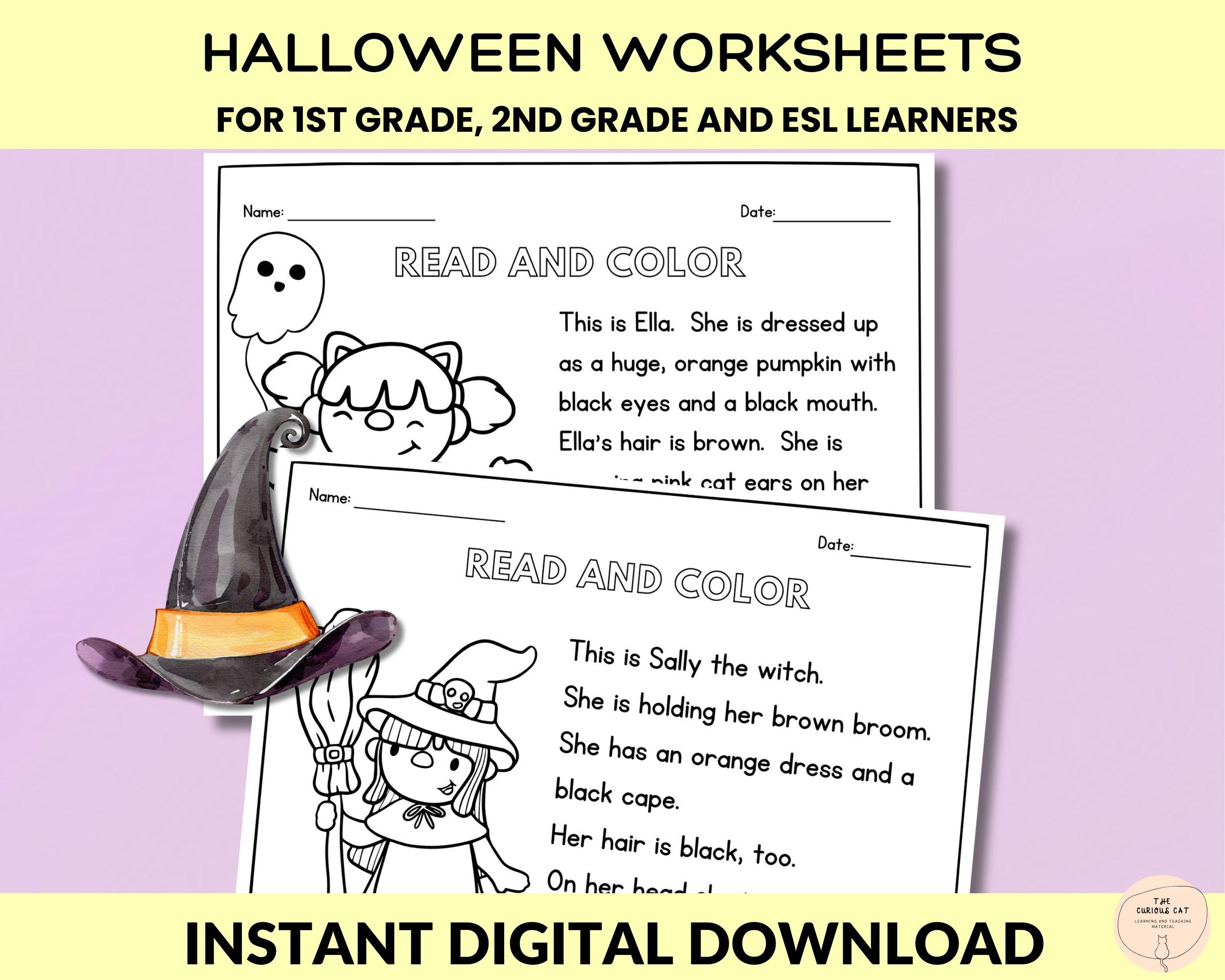 1st Grade 2nd Grade, ESL Printables, Halloween Vocabulary, Reading ...