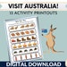 Country Study Printable, Travel Activity, Australia Learning & Travel ...