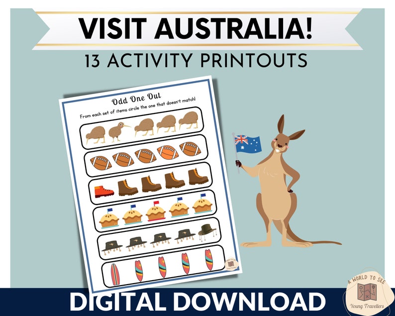 Country Study Printable, Travel Activity, Australia Learning & Travel ...